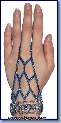 Colorful fantasy slave bracelet hand flower, Chain mail handpiece ...